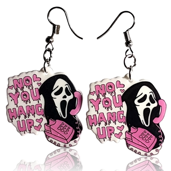 Jewelry | Gothic Punk Movie Villain Ghostface Scream Dangling Earrings ...